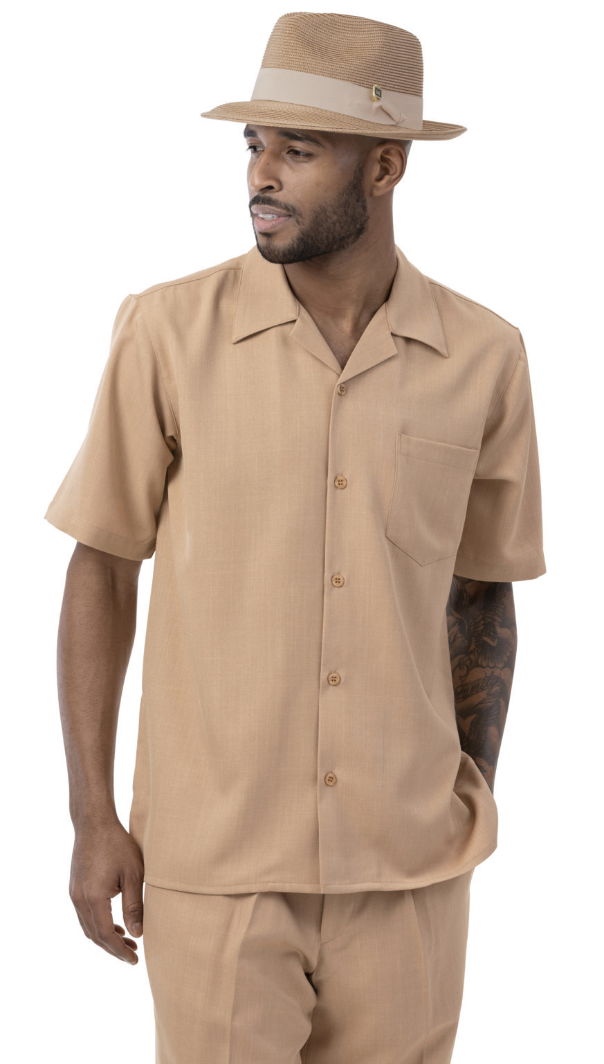 Montique 696 Mens Walking Suits Tan - Solid Mens Leisure Suits Abby ...