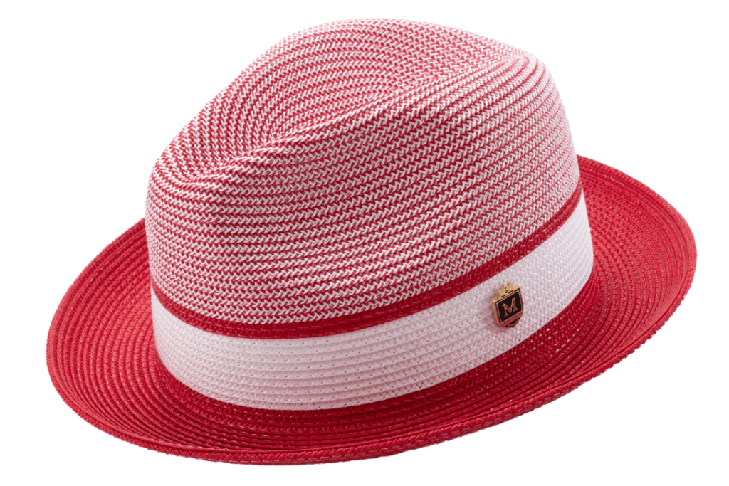 Montique H-22 Mens Straw Hat Red - Mens Hat - Abby Fashions