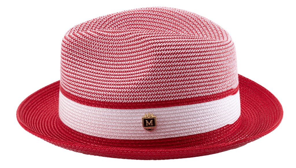 Montique H-22 Mens Straw Hat Red - Mens Hat - Abby Fashions