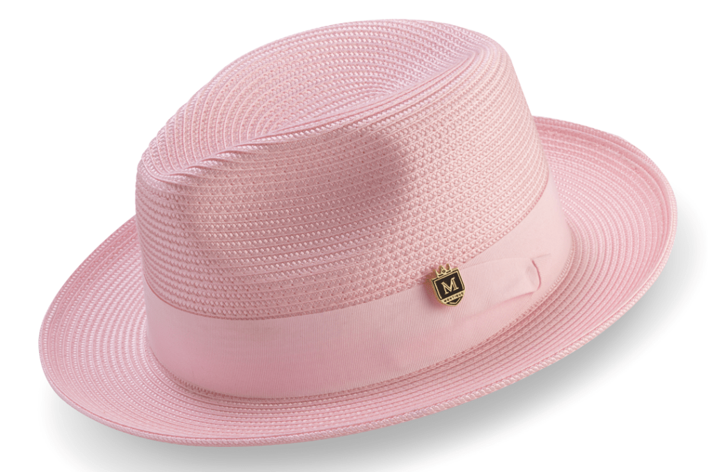 Montique H-42 Mens Straw Hat Pink - Montique Hat - Abby Fashions