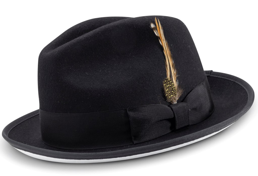 Montique H-79 Fedora Hat Black - White Bottom - Abby Fashions