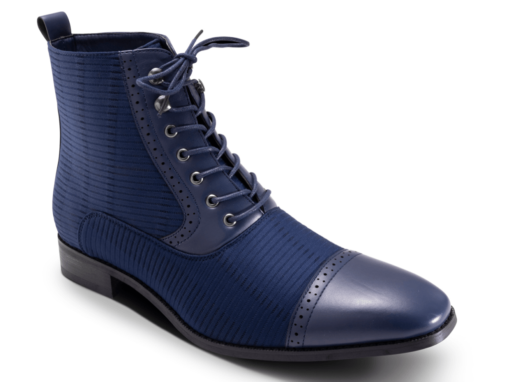 Montique s-2290 Mens Lace-Up Boot Navy - Abby Fashions